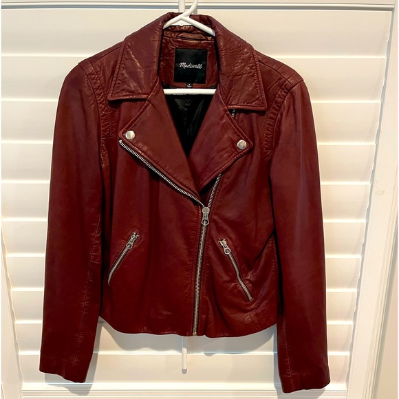 Jackets & Coats | Madewell Washed Leather Motorcycle Jacket | Poshmark